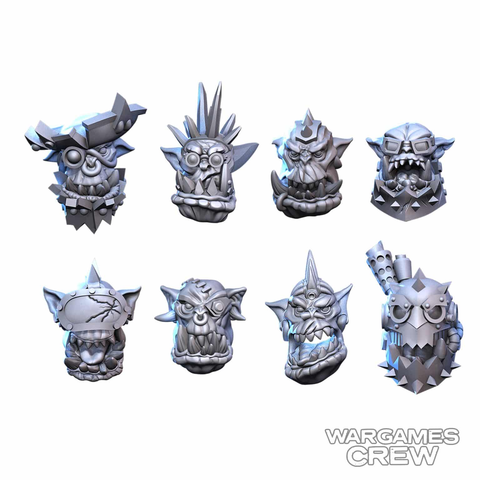 Orck Boy Heads x20 - Wargames Crew