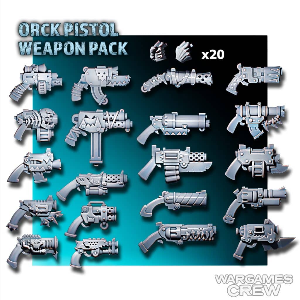 Orck pistol veapon pack – Wargames Crew