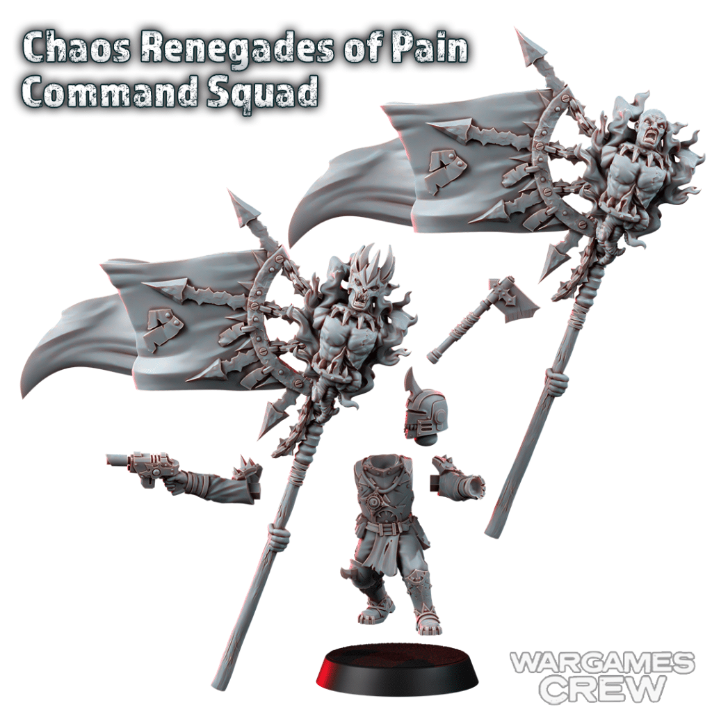 Chaos Renegades of Pain Command Squad - Wargames Crew